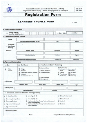 Tesda- Registration Form - Fundamentals of Accounting - Studocu