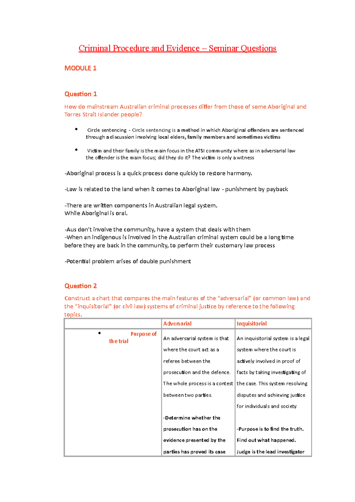 Criminal Procedure and Evidence - WEEK 1 - Criminal Procedure and ...