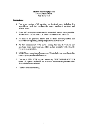 CS2106 Entire Syllabus Notes - CS2106 Lecture 0-1 Introduction and ...