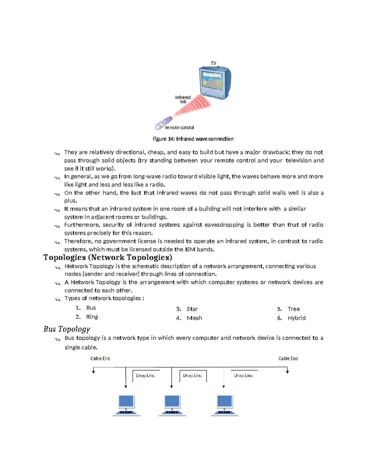 Computer Network - Figure 14: Infrared wave connection They are ...