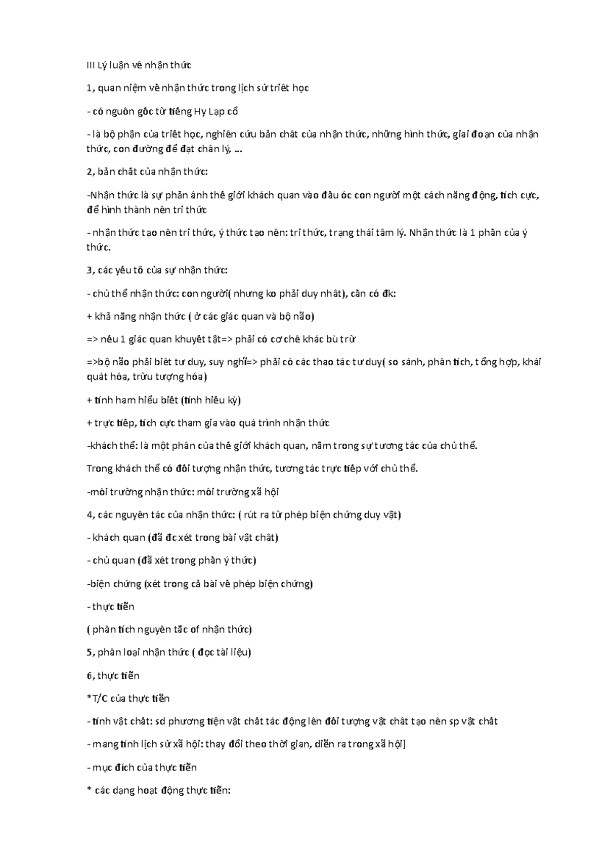 III Lý luận về nhận thức - ghi chép - III Lý lu n vềề nh n th cậ ậ ứ 1, quan ni m vềề nh n thệ ậ ...