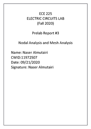 Lab5 Prelab - lab - ECE 225 ELECTRIC CIRCUITS LAB (Summer 2022) Prelab ...