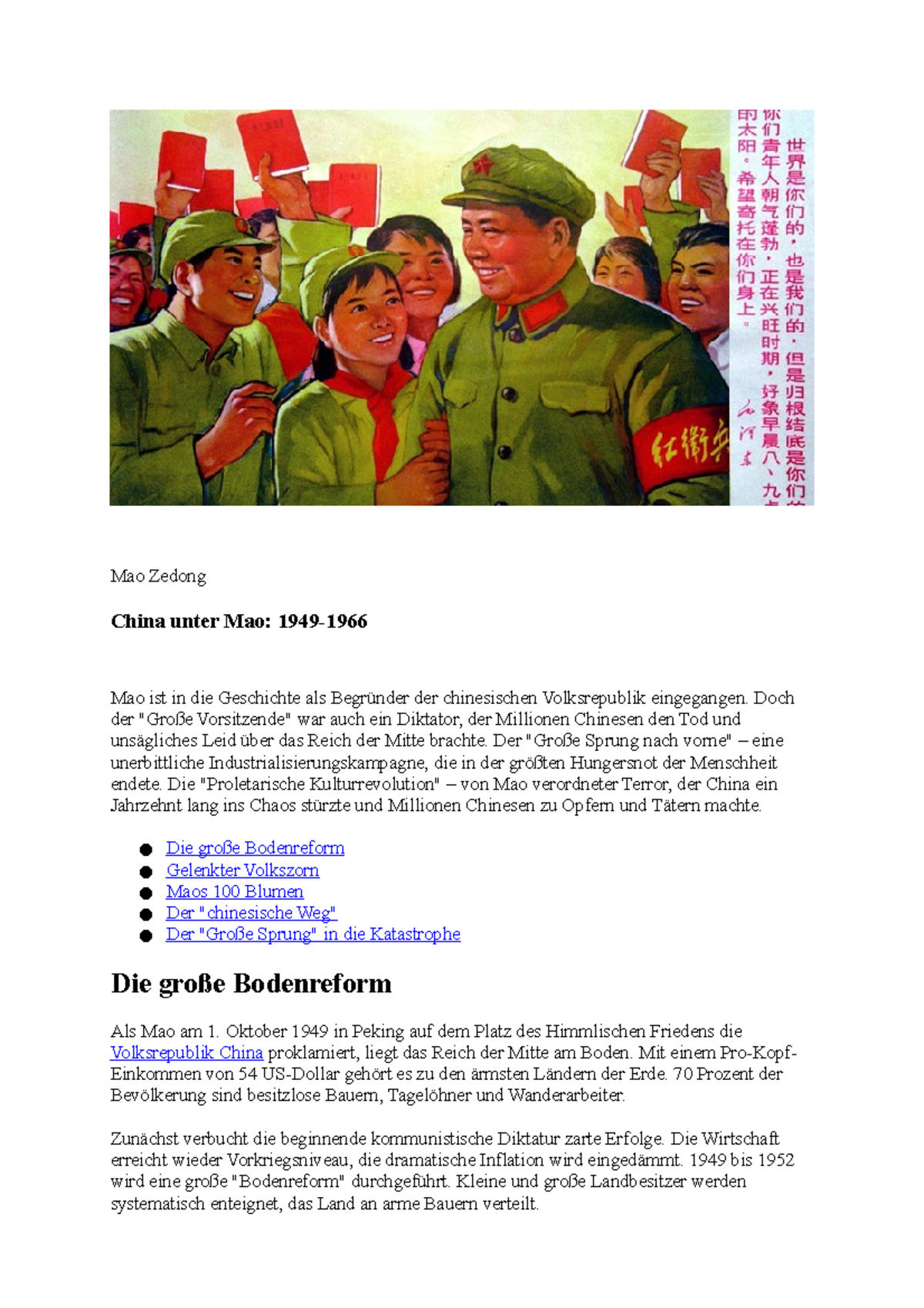Mao 1949-66 - Summaries on Mao zedong - Human Resource Management ...