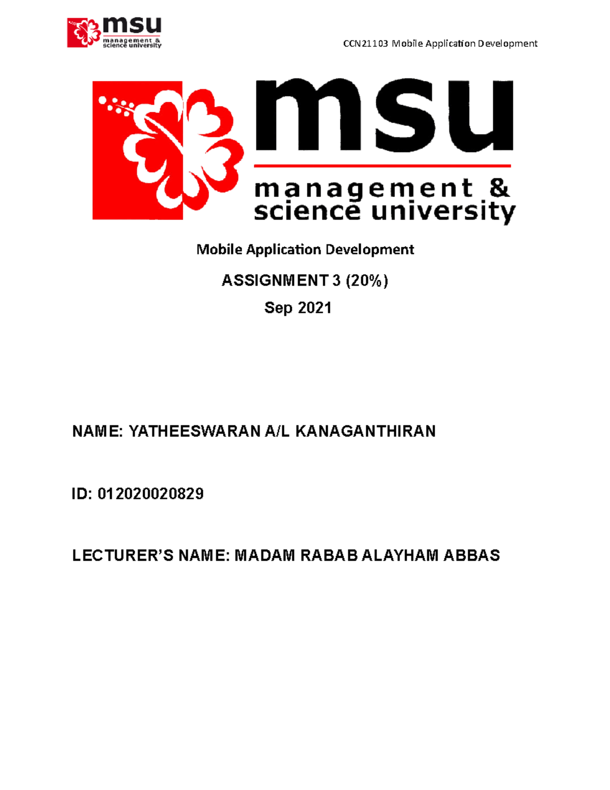 Assignment 3 Mobile and development - Mobile Application Development ...