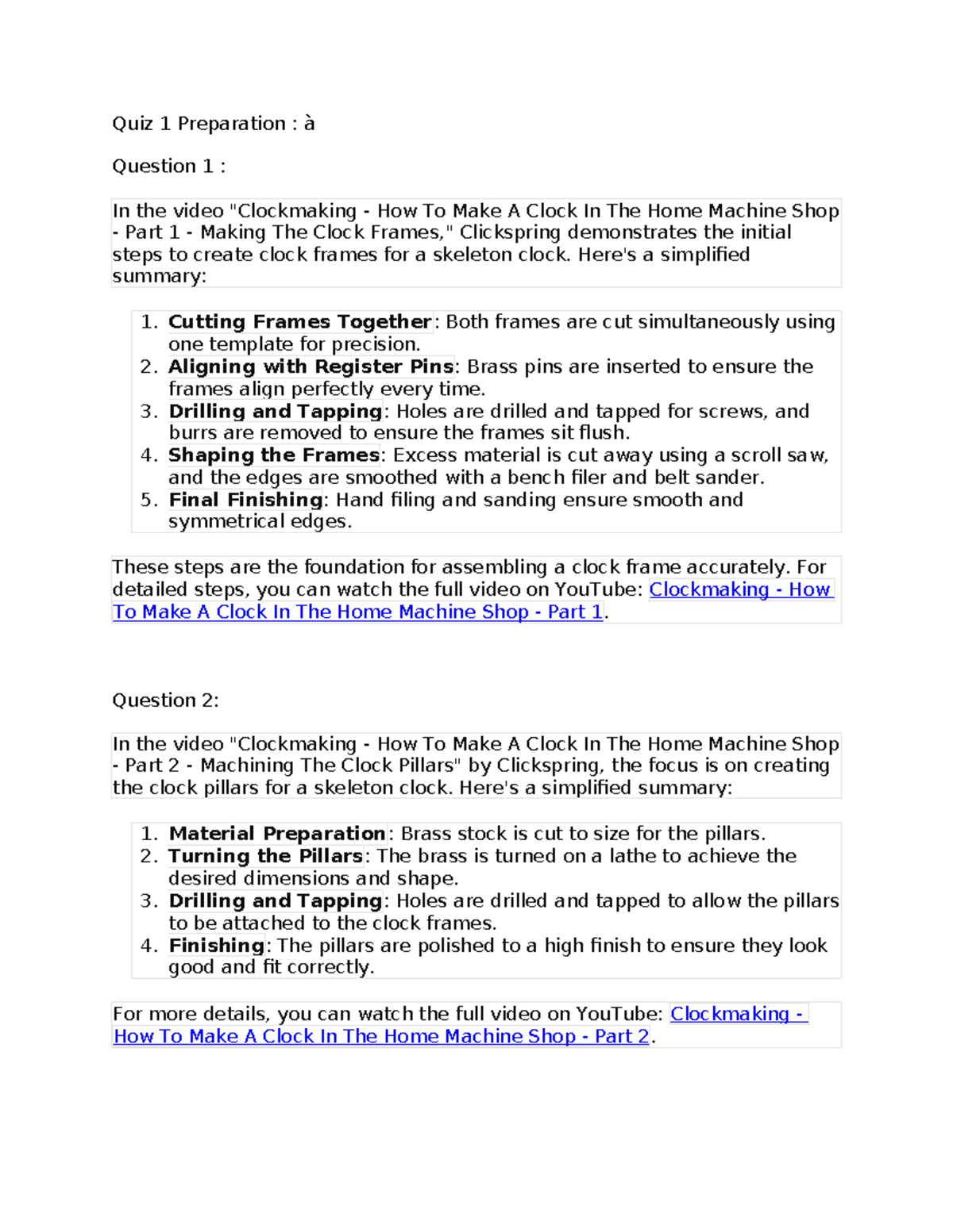 Quiz 1 Preparation for MIAE 311 Michael - Quiz 1 Preparation : à Question 1 : In the video - Studocu