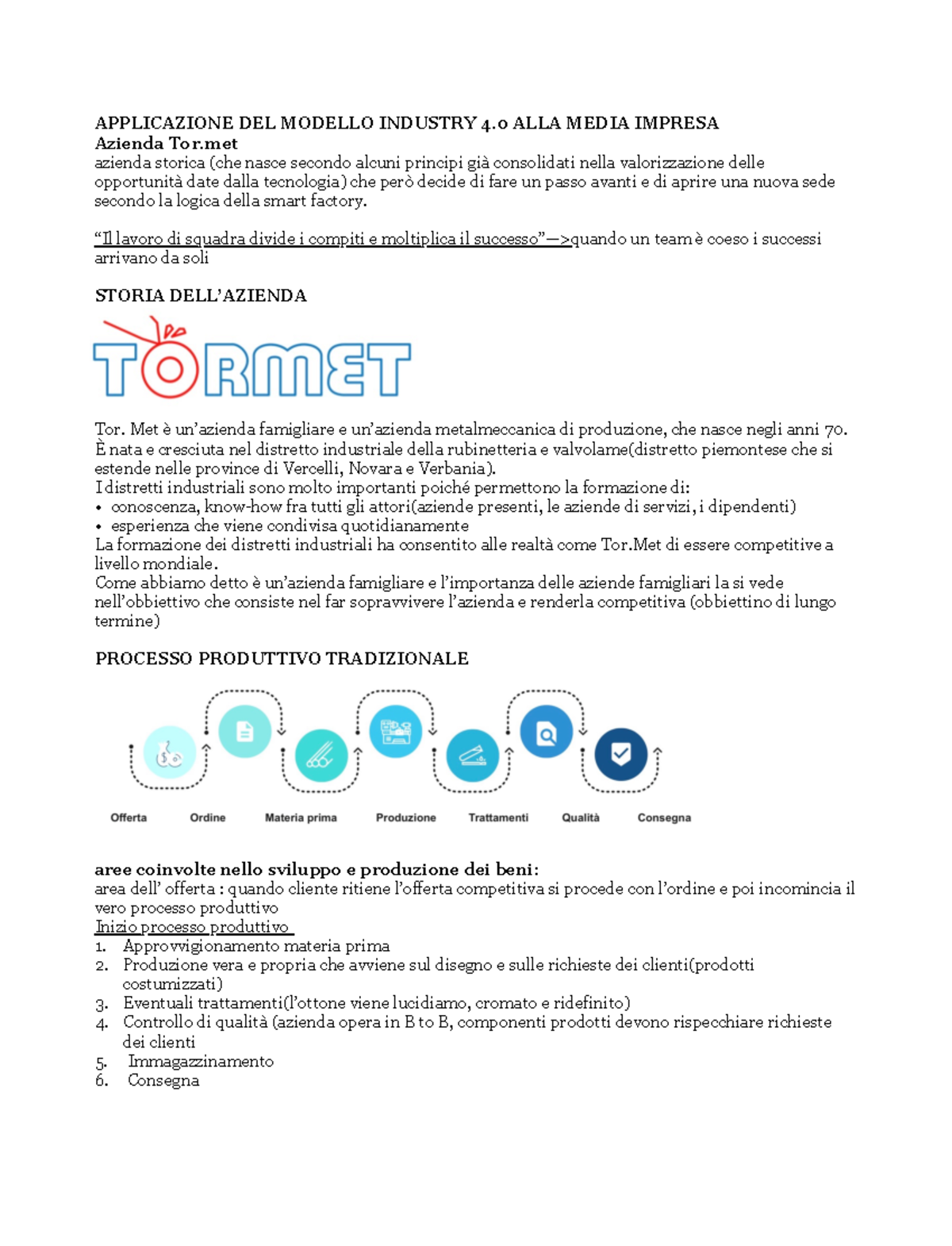 Tormet - informatica e istituzioni - APPLICAZIONE DEL MODELLO INDUSTRY ...