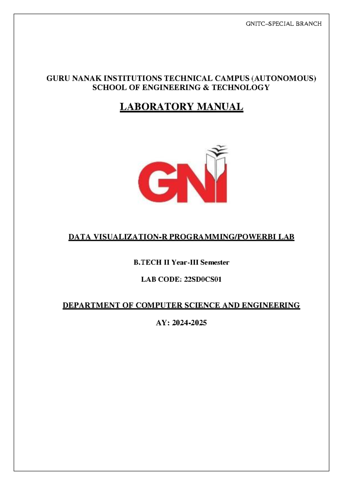 SDC lab manual - R22 - GNITC–SPECIAL BRANCH GURU NANAK INSTITUTIONS ...