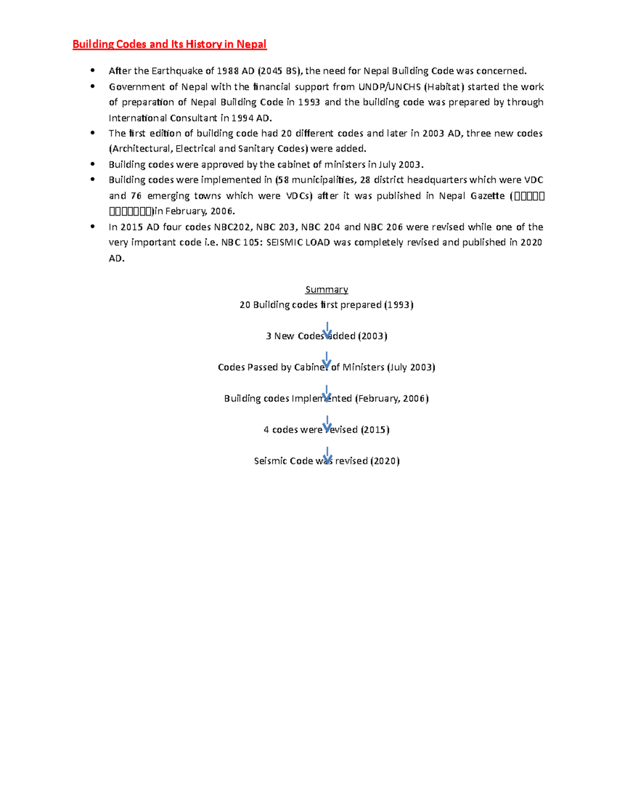 Building Codes and Its History in Nepal - Government of Nepal with the ...