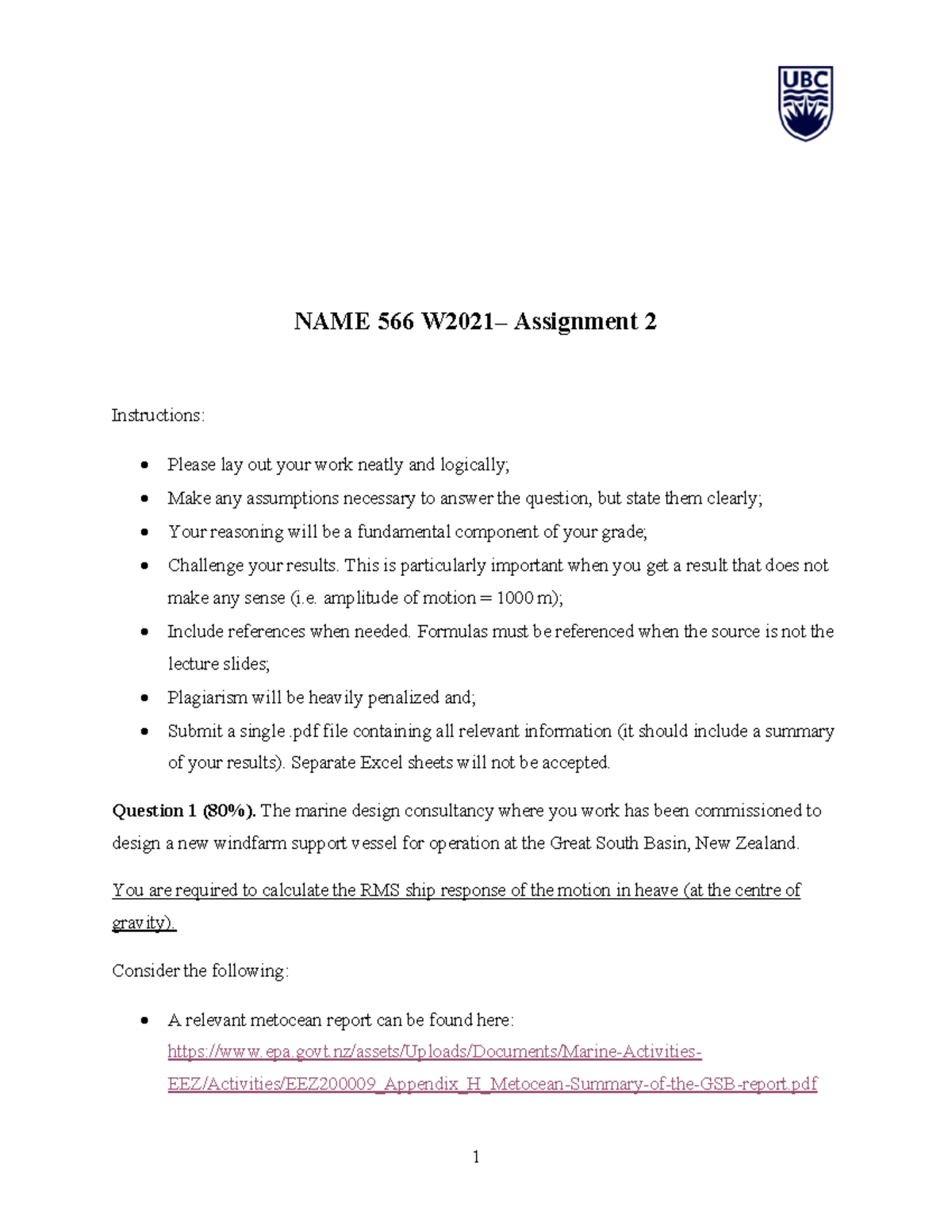 Assignment 2 Problem Set 1 Name 566 W2021 Assignment 2 Instructions Please Lay Out Your