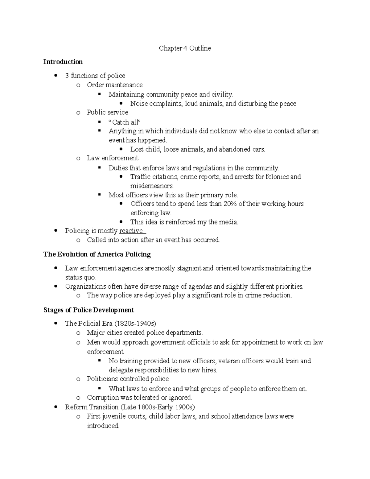Crimin-2130 Chapter 4 Outline - Chapter 4 Outline Introduction 3 ...