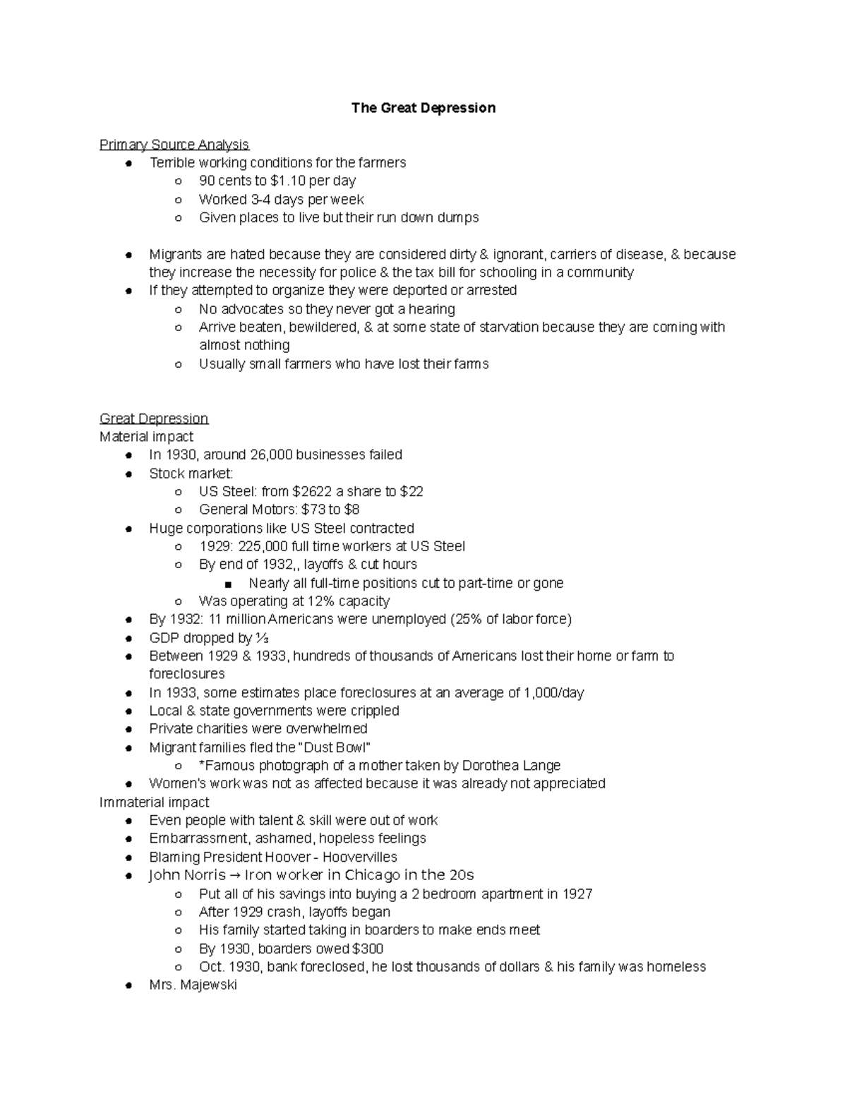 September 17, 2020 - Dr. Joey Fink - The Great Depression Primary ...
