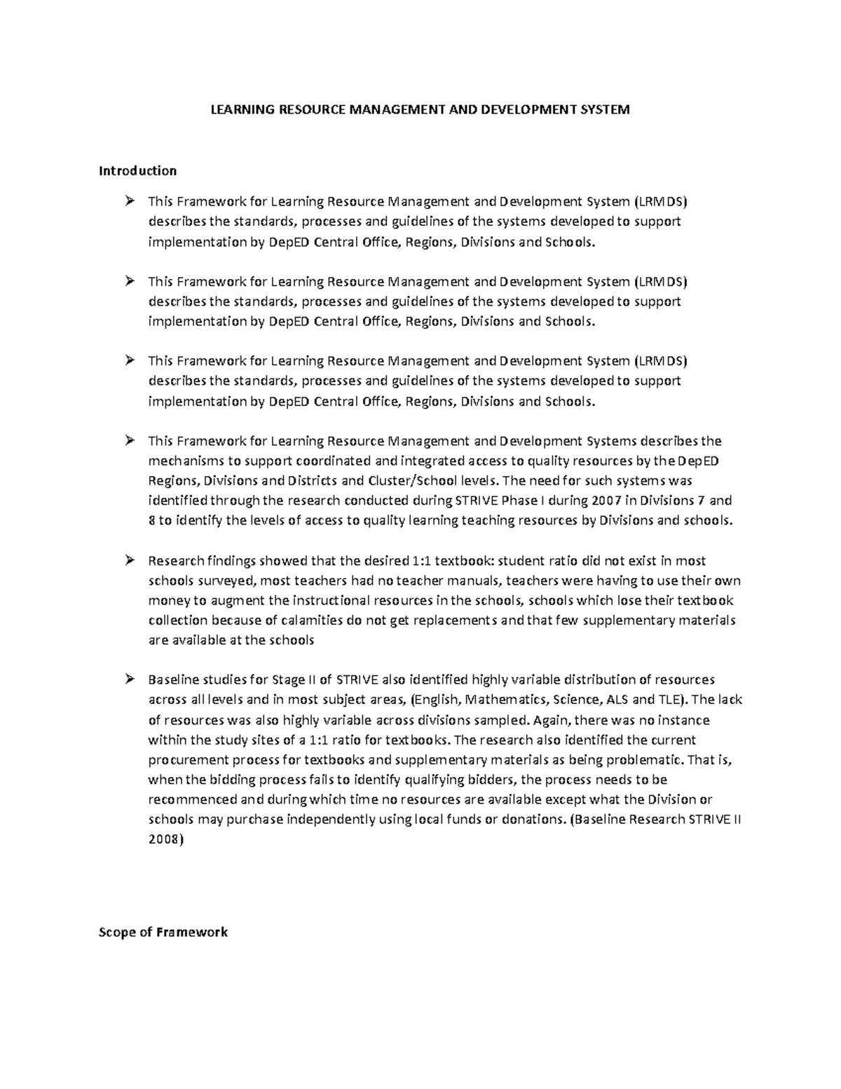 Learning Resource Management AND Development System - This Framework ...