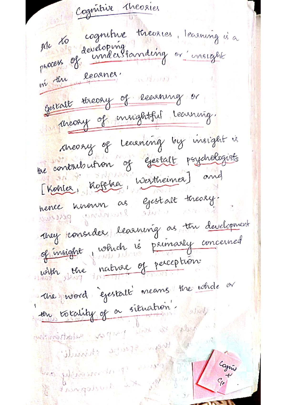 Insight learning - B.ed Social Science - Studocu