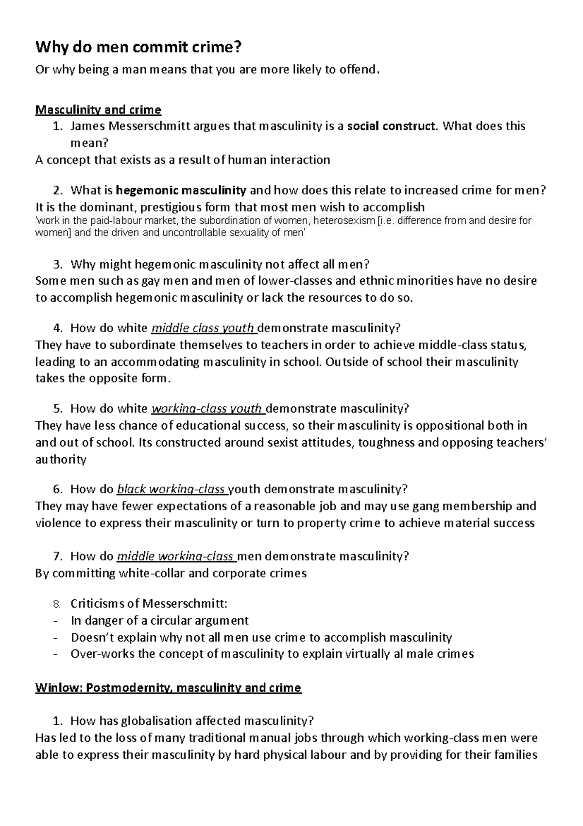 Why do men commit crime copy - Why do men commit crime? Or why being a man means that you are ...