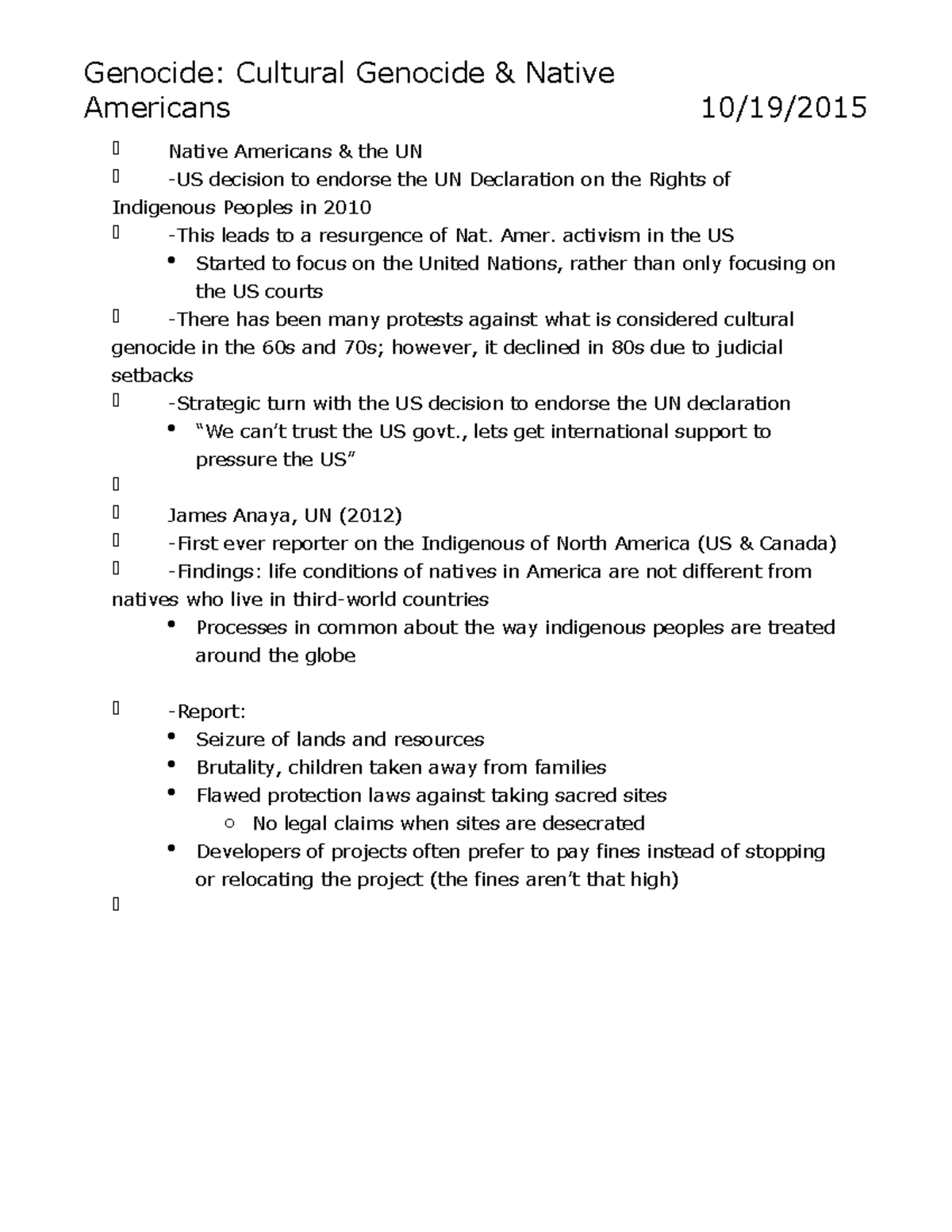 Genocide - notes - Genocide: Cultural Genocide Native Americans Native ...