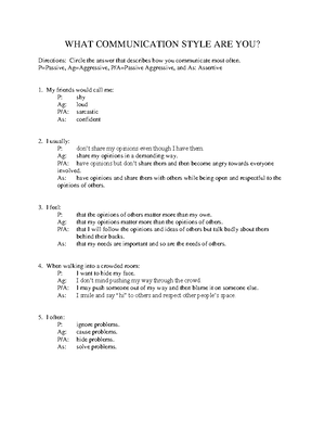 Communication-Styles-Quiz - Communication Styles Quiz The following ...
