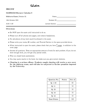 Final 2021 Solutions - Honors Calculus I - Studocu