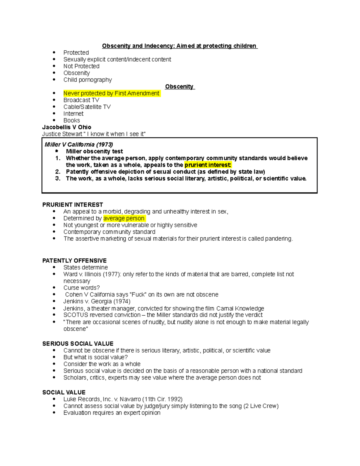 Obscenity and Indecency - Whether the average person, apply ...