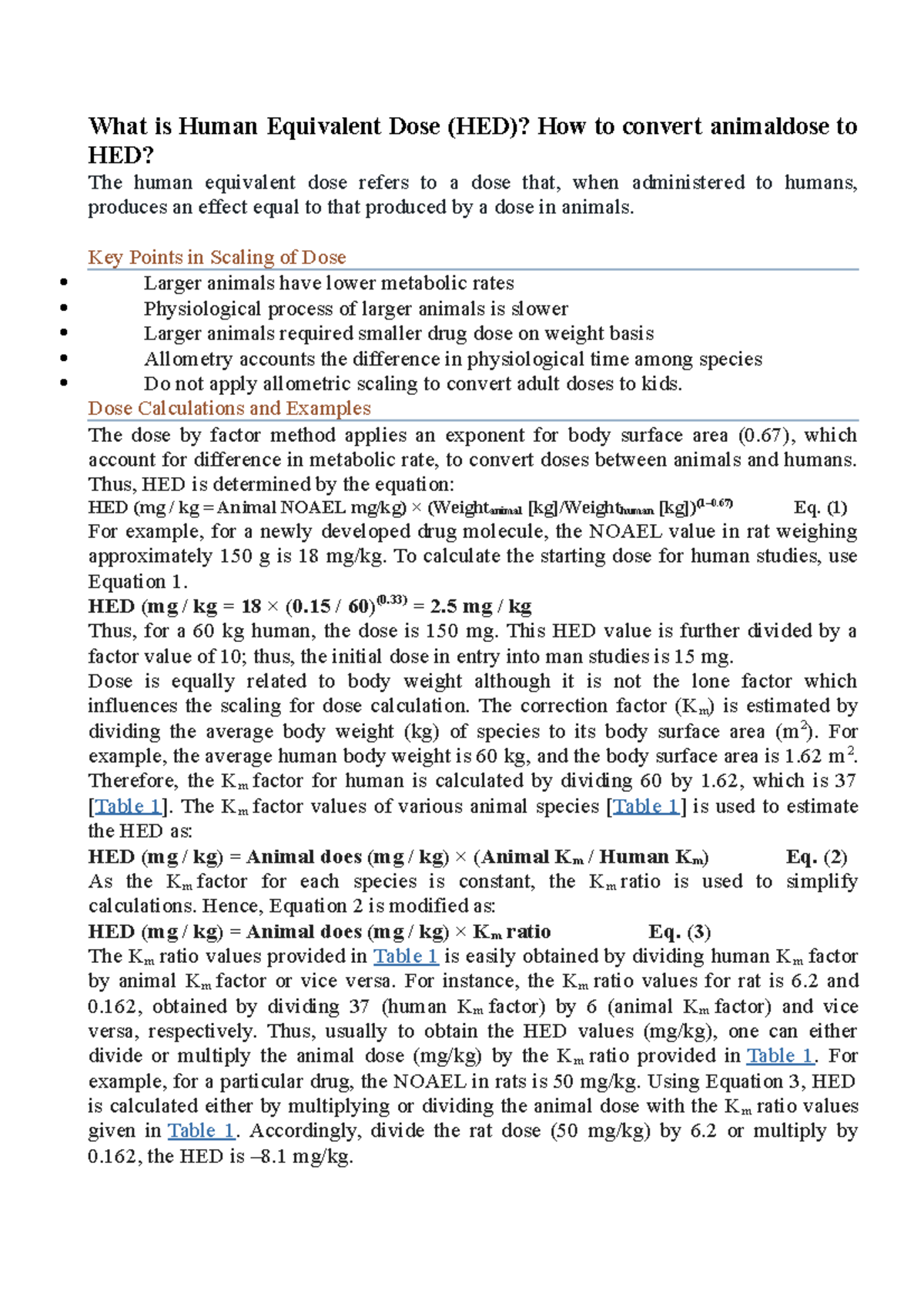 Partha cr Notes - What is Human Equivalent Dose (HED)? How to convert ...