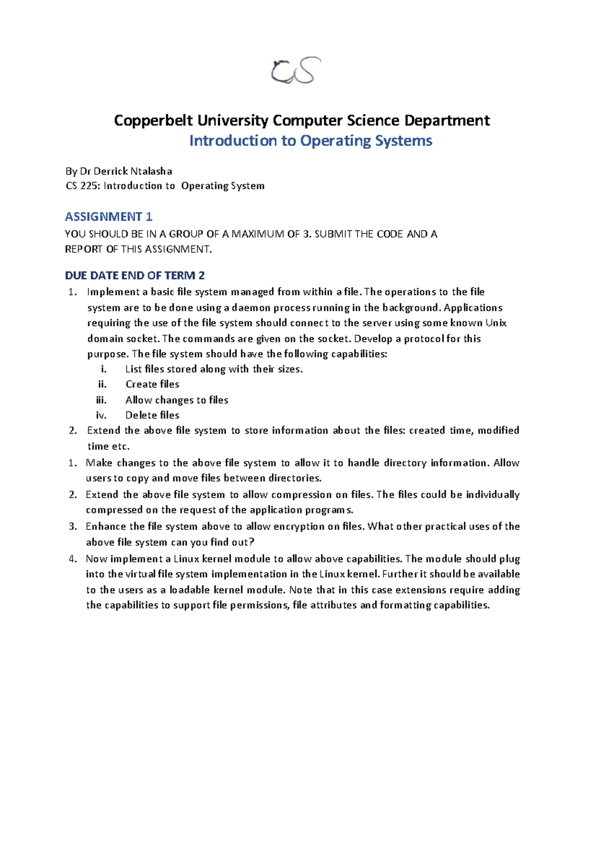 Csc 2101 Course Outlinebasic What Will Be Covered Copperbelt University Computer Science 