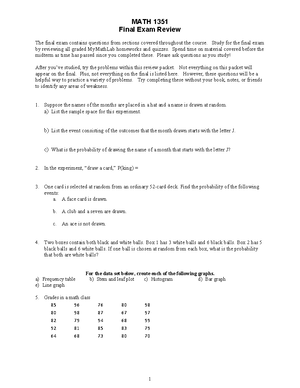 Midterm Review - MATH 1351 Midterm Exam Review Professor McCammon You ...