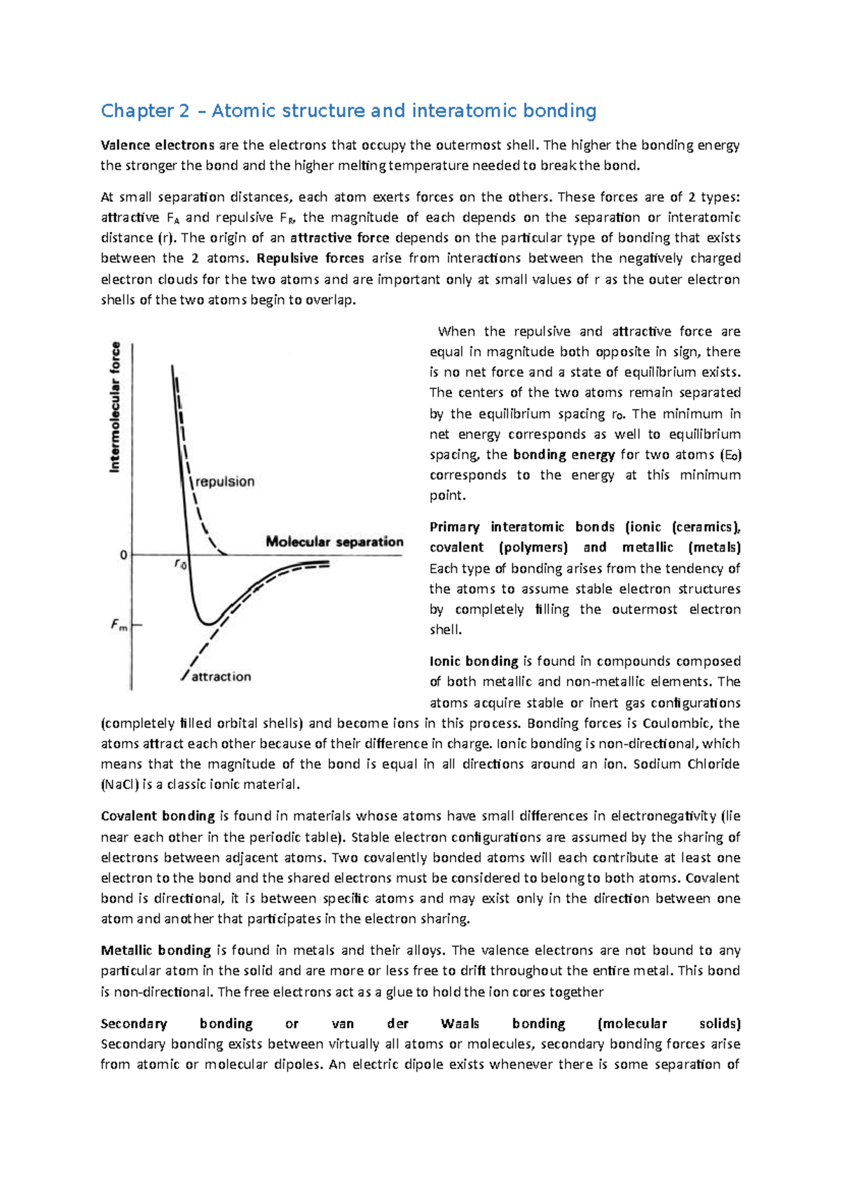 Summary - Aerospace Materials - Summary - Chapter 2 - 11, 15 - 18 ...
