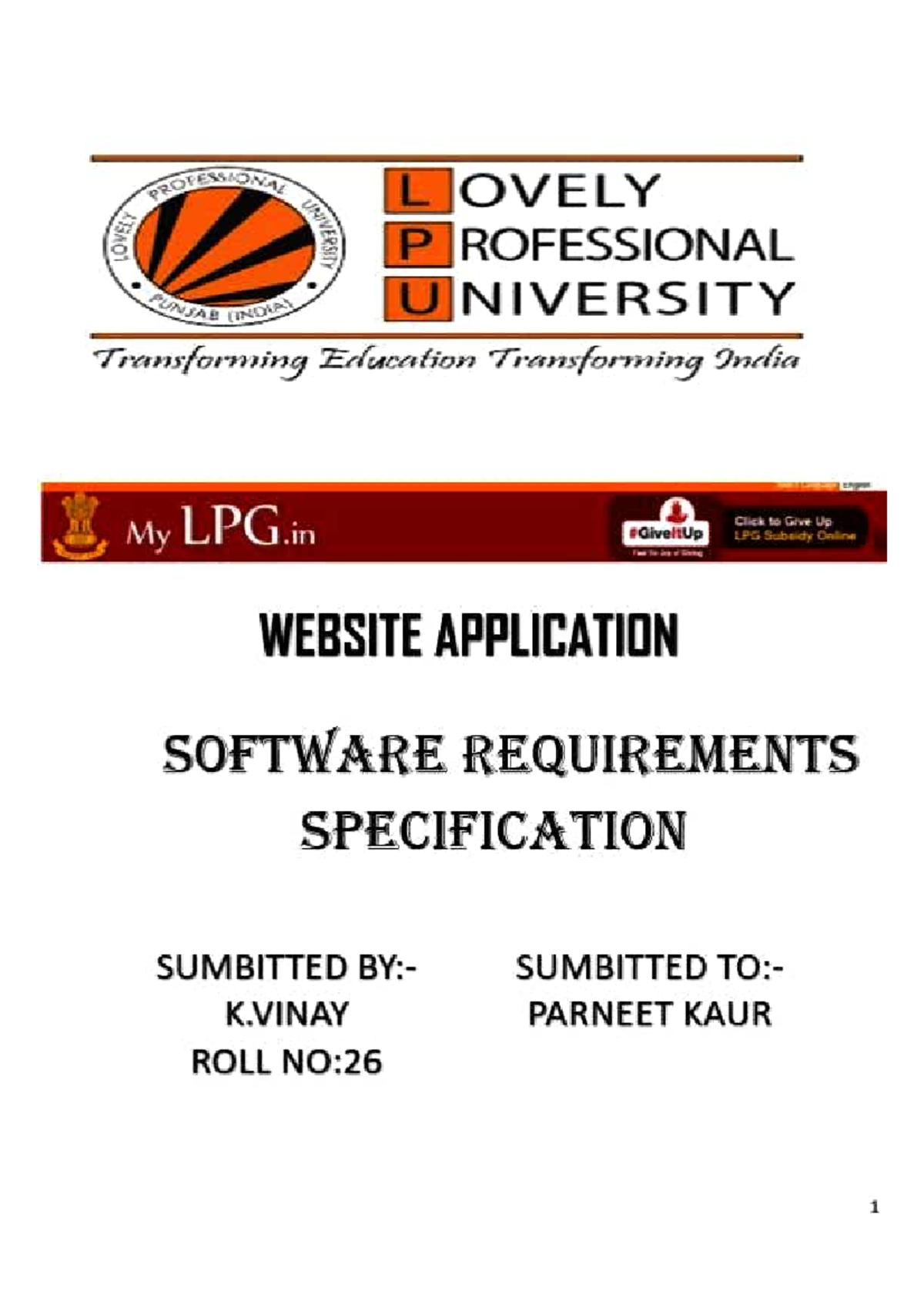 Mylpg.in srs - Software Engineering - Studocu