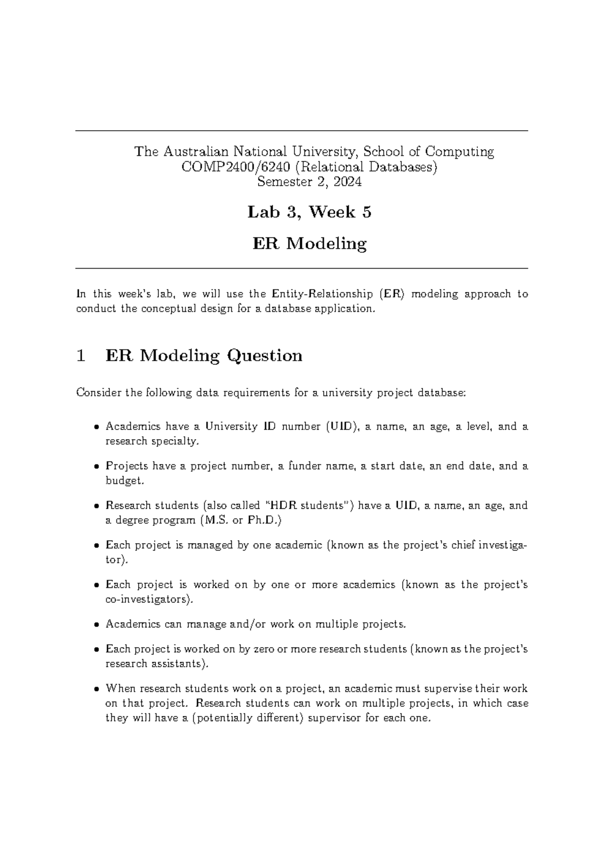Lab3 exercises - lab exercise - The Australian National University ...