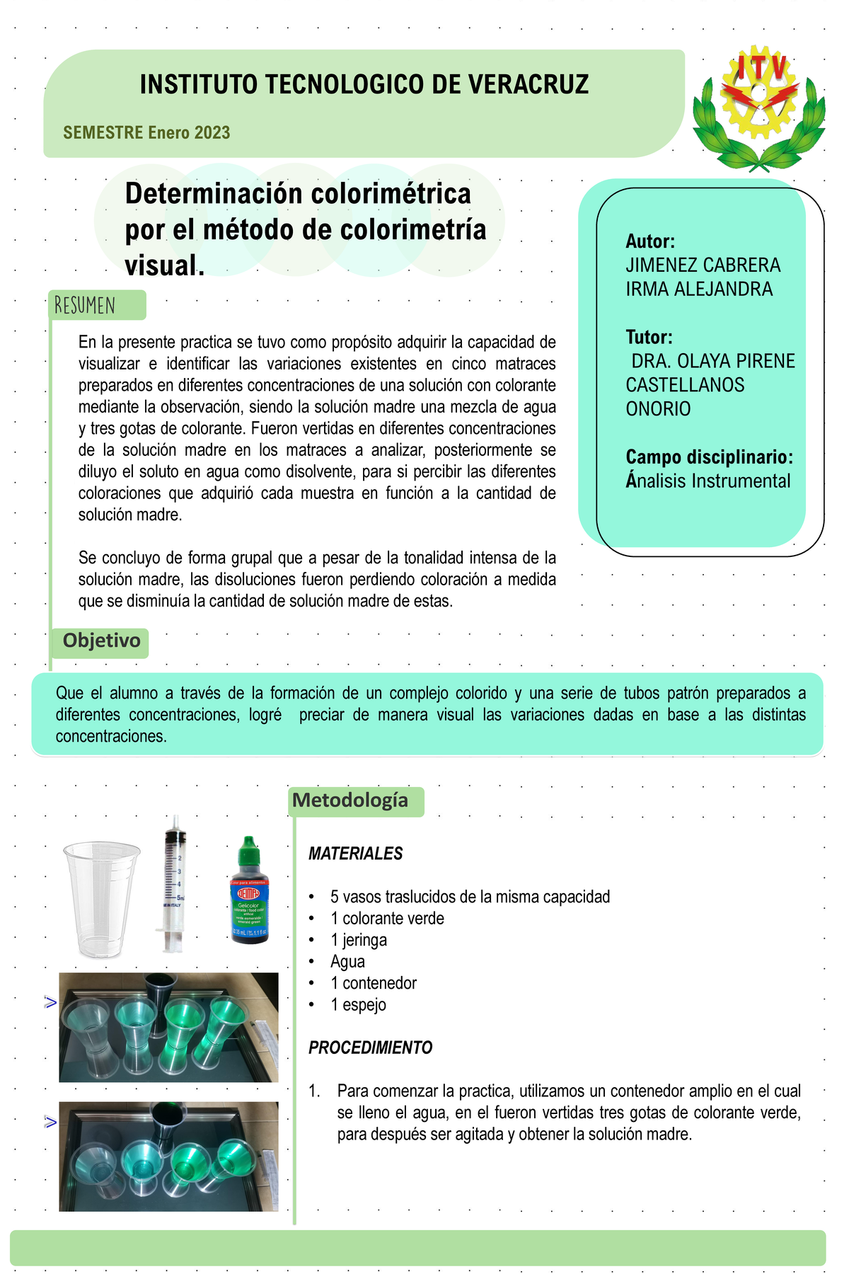 Practica 1. Colorimetria Visual - Determinación colorimétrica por el ...