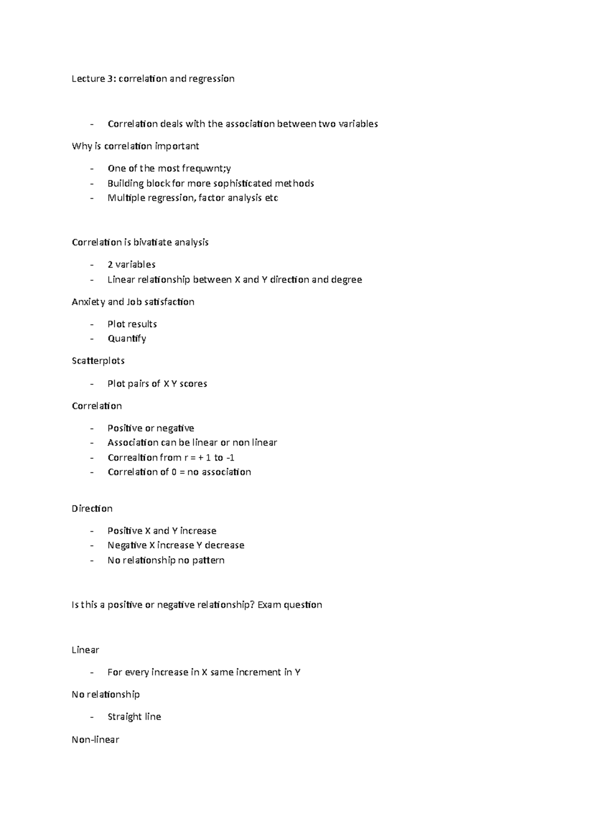 Lecture 3 Lecture 2 Psychology Semsester 1 Semester 1 Lecture 3 Correlation And Regression