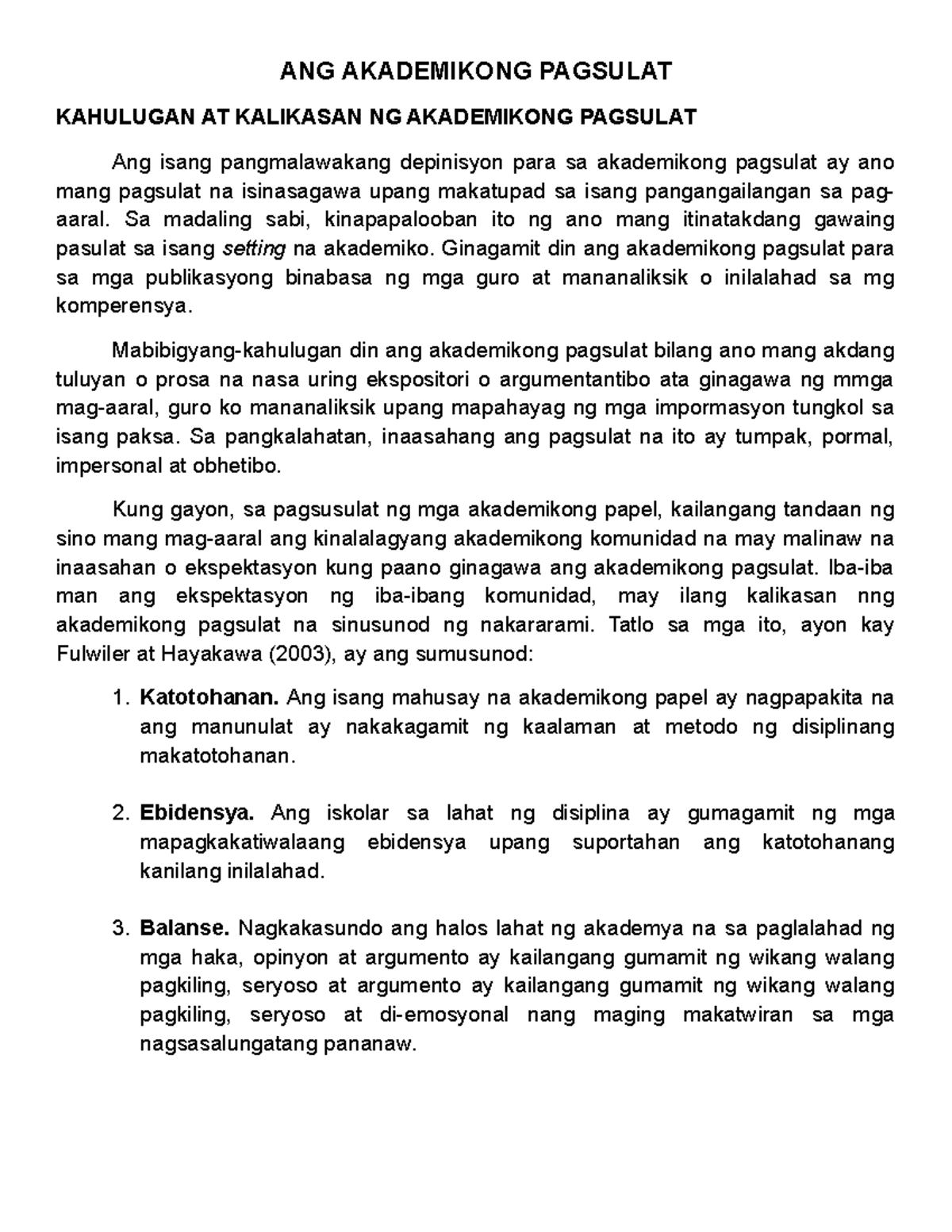 407800295 ANG Akademikong Pagsulat 2 docx - ANG AKADEMIKONG PAGSULAT ...