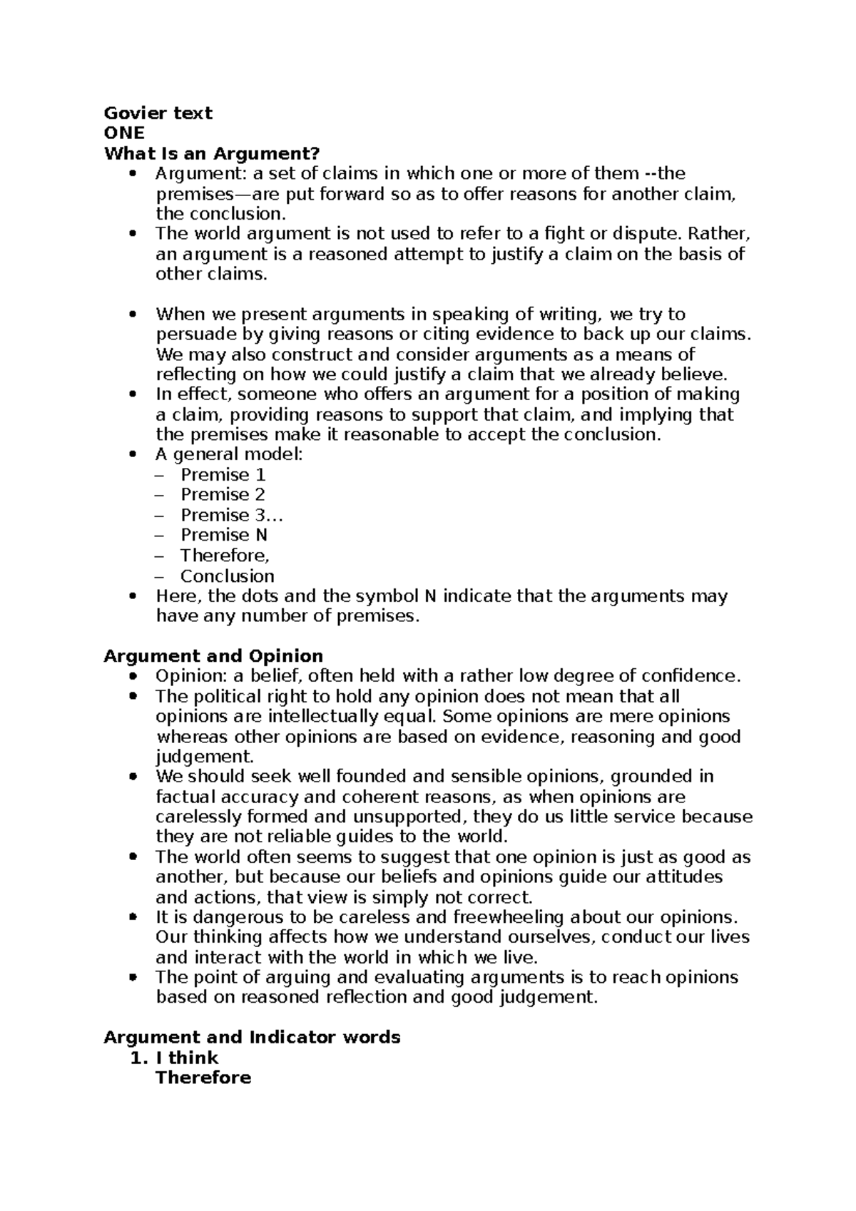 Govier text - A Practical Study of Argument Enhanced - Govier text ONE ...