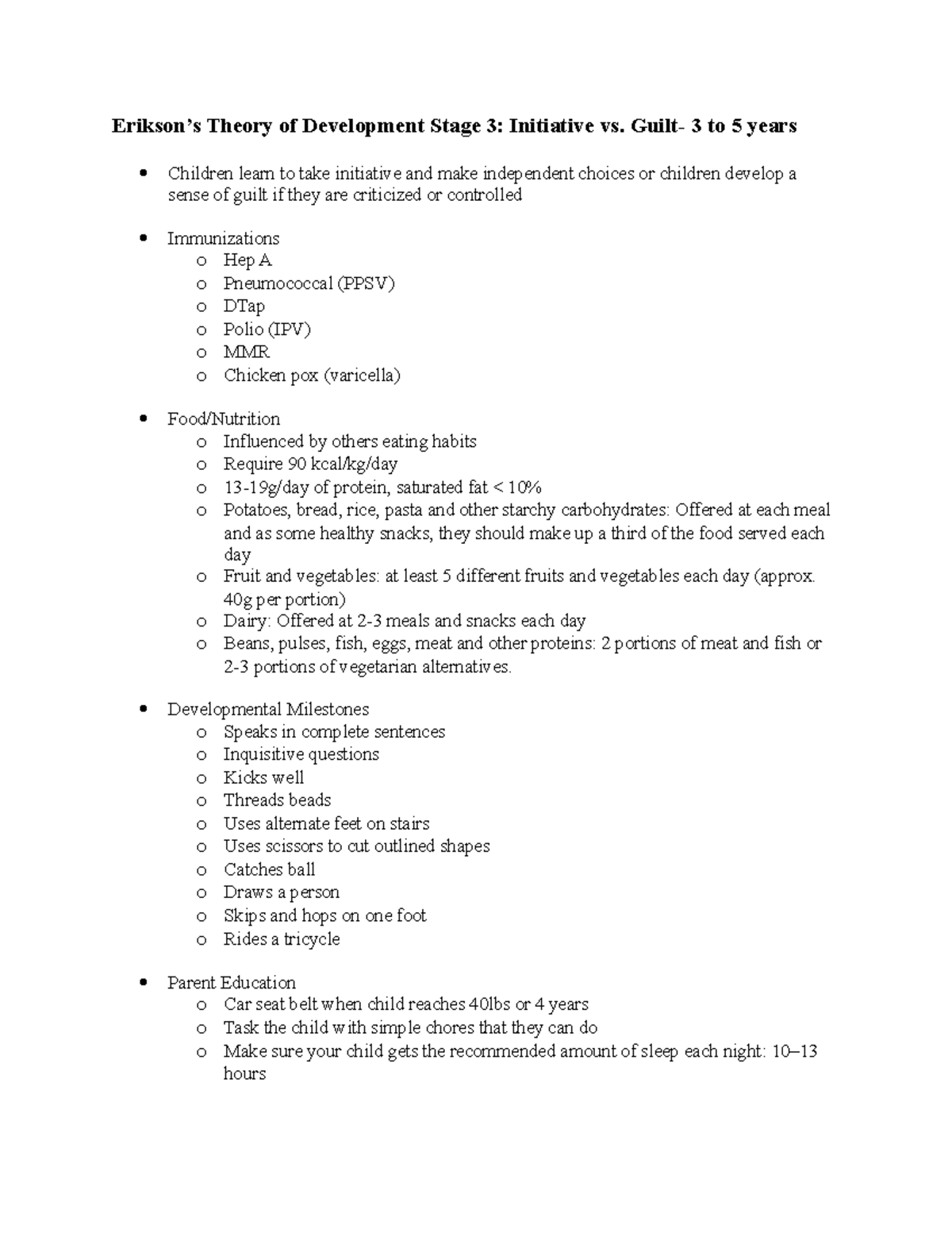 Erikson Stage 2 - Erikson’s Theory of Development Stage 3: Initiative ...