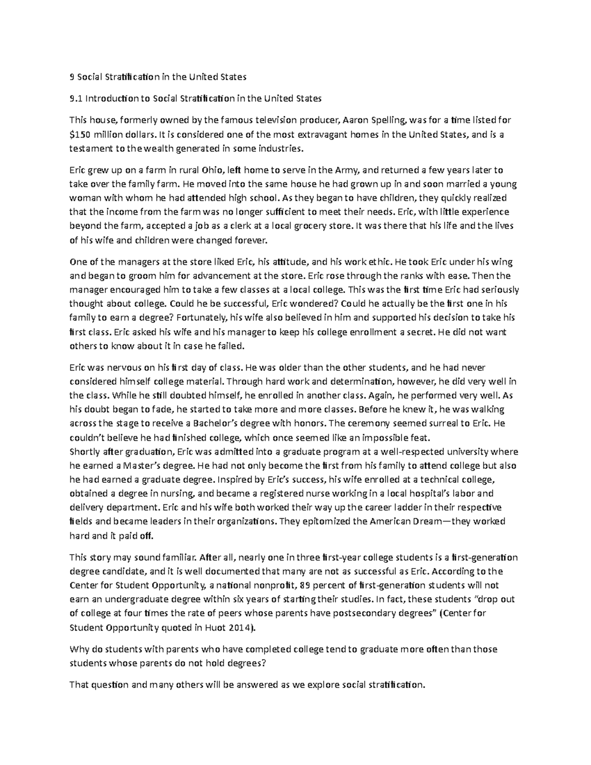 Chapter 9 stratification in the U.S notes - 9 Social Stratification in ...