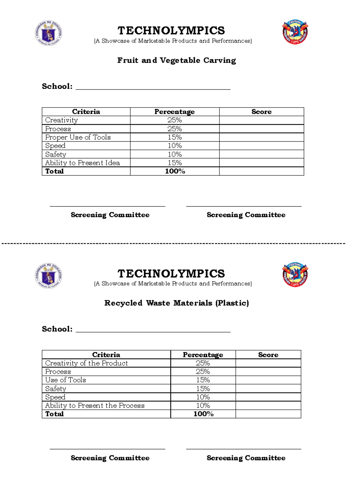 DFOT- Criteria-2024 - new - (A Showcase of Marketable Products and ...