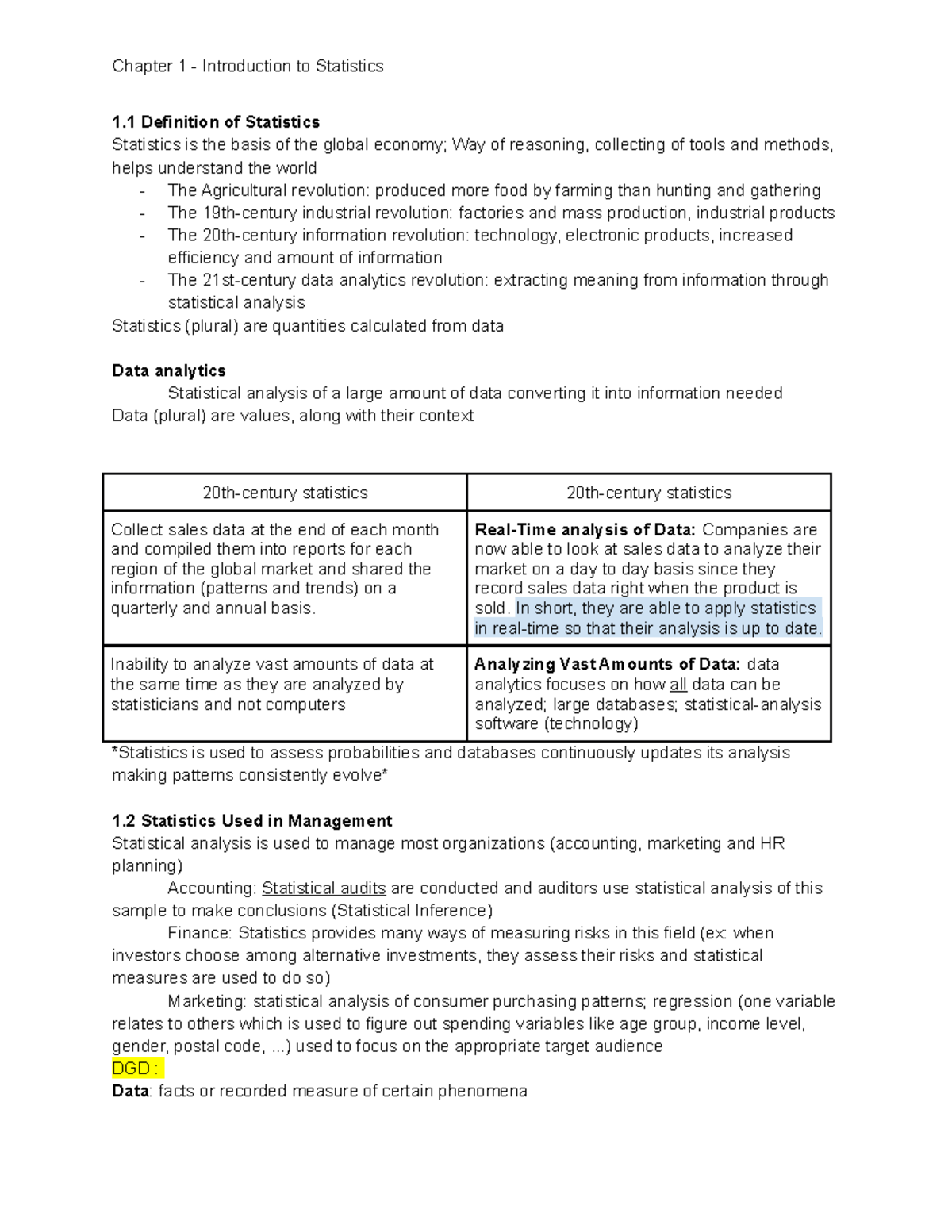 Chapter 1 - Lecture and textbook notes - Chapter 1 - Introduction to ...
