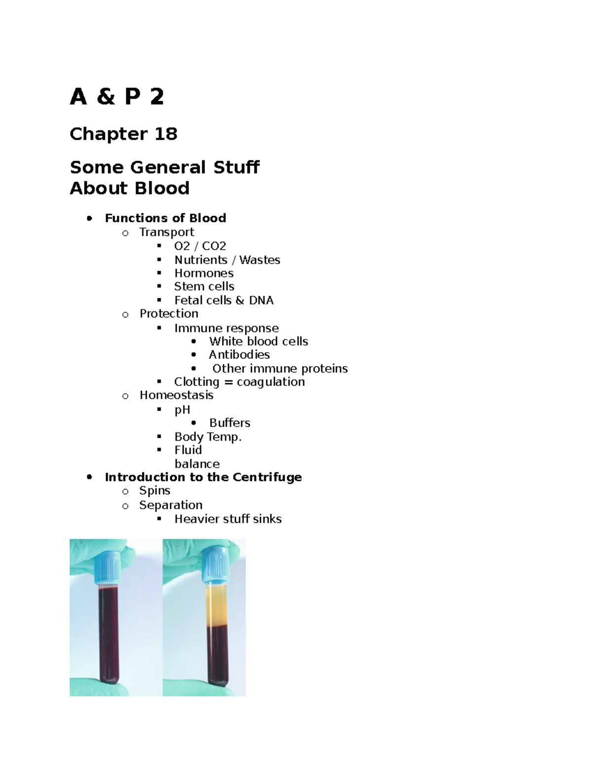 Chapter 18 Notes - Aaron Perry - A & P 2 Chapter 18 Some General Stuf ...