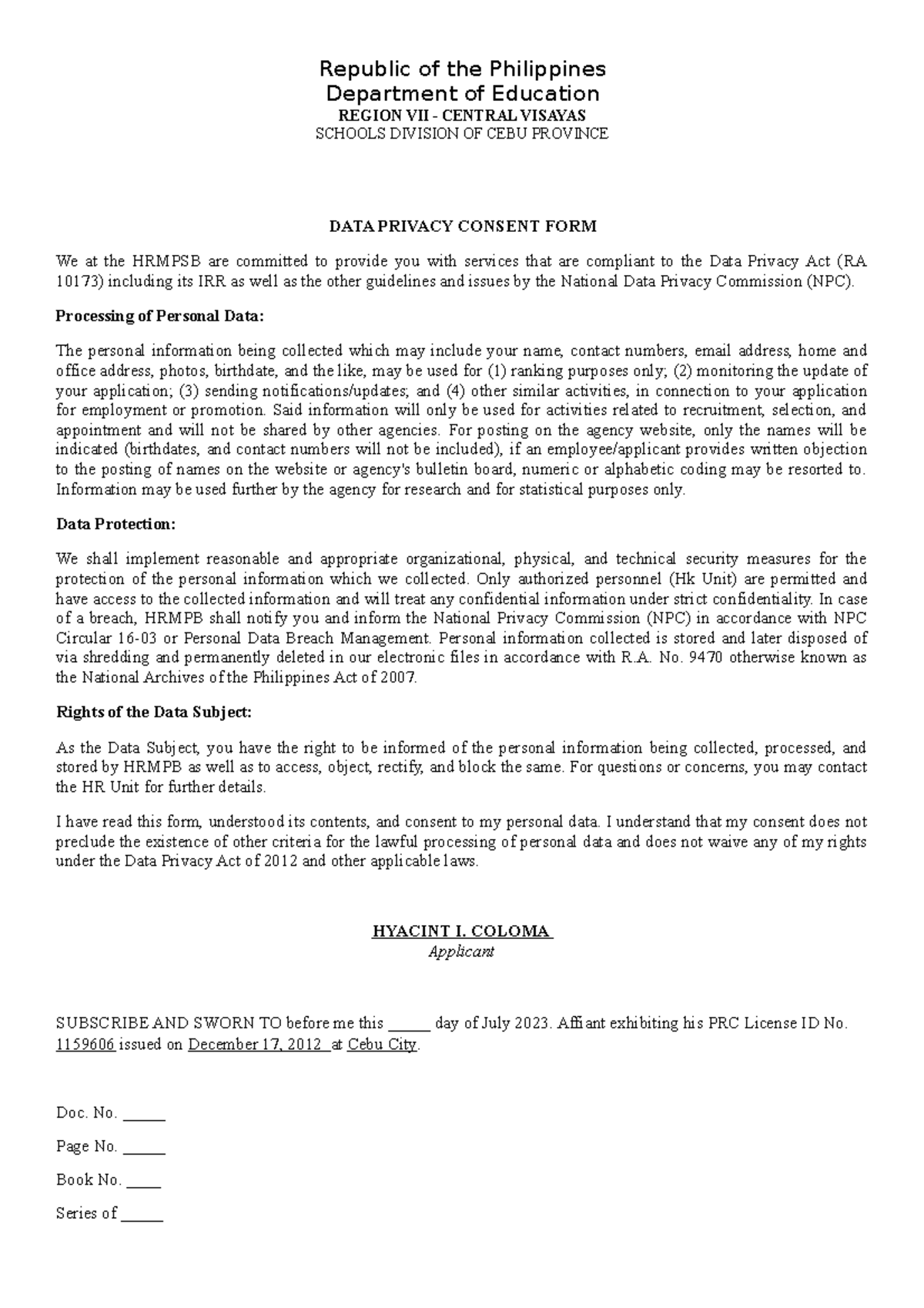 Data Privacy Consent - enjoy - Education - SPU - Studocu