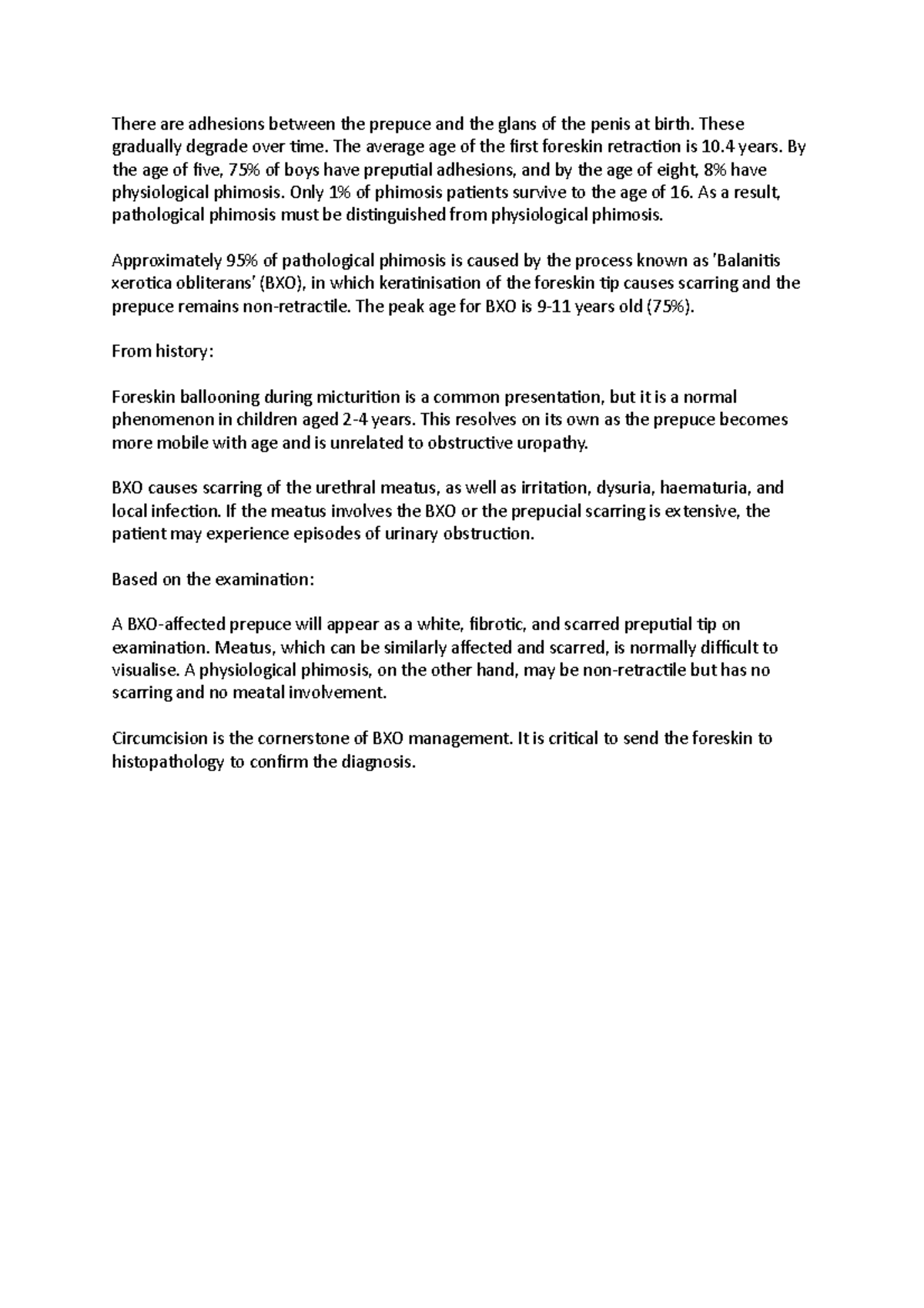 Balanitis xerotica obliterans (BXO) - There are adhesions between the ...