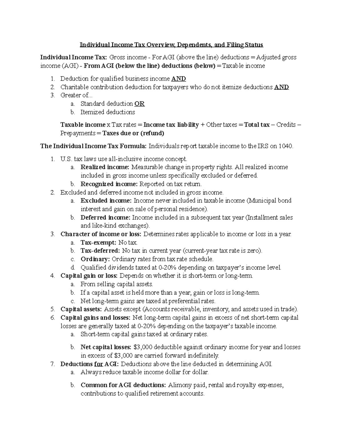 Chapter 4 - Instructor: Sun Lee - Individual Income Tax Overview ...