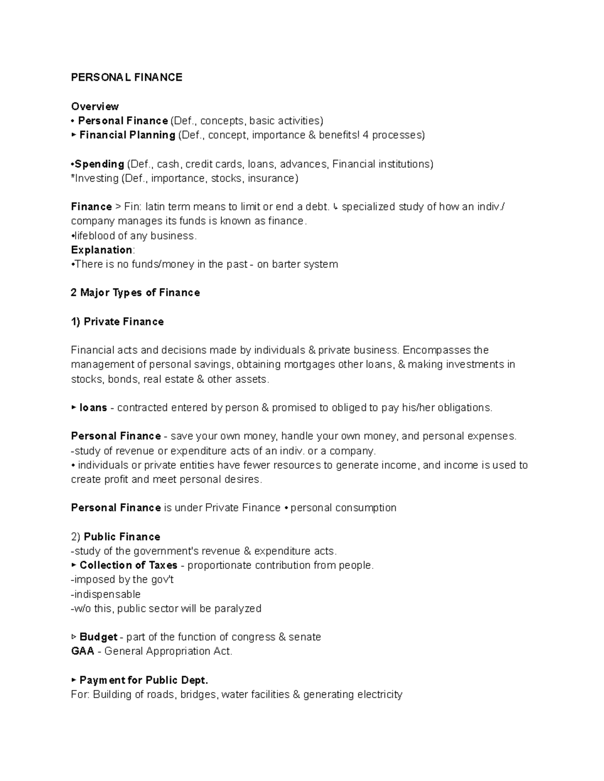 Personal Finance - N/A - PERSONAL FINANCE Overview Personal Finance ...