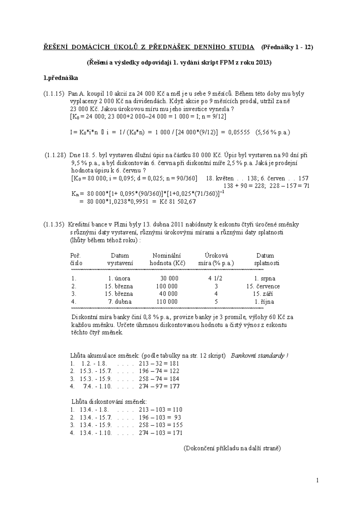 Domaci ukoly pro fpm 2015 komplet vsechny - Z STUDIA 1 12) a 1. skript ...