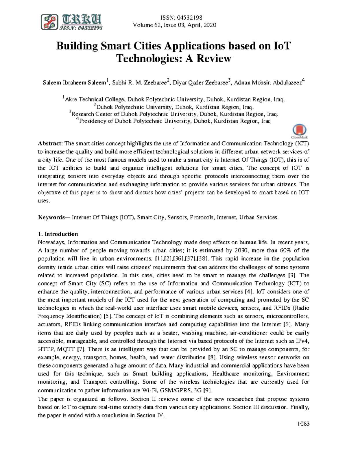 Building Smart Cities Applications based - M. Zeebaree 2 , Diyar Qader ...