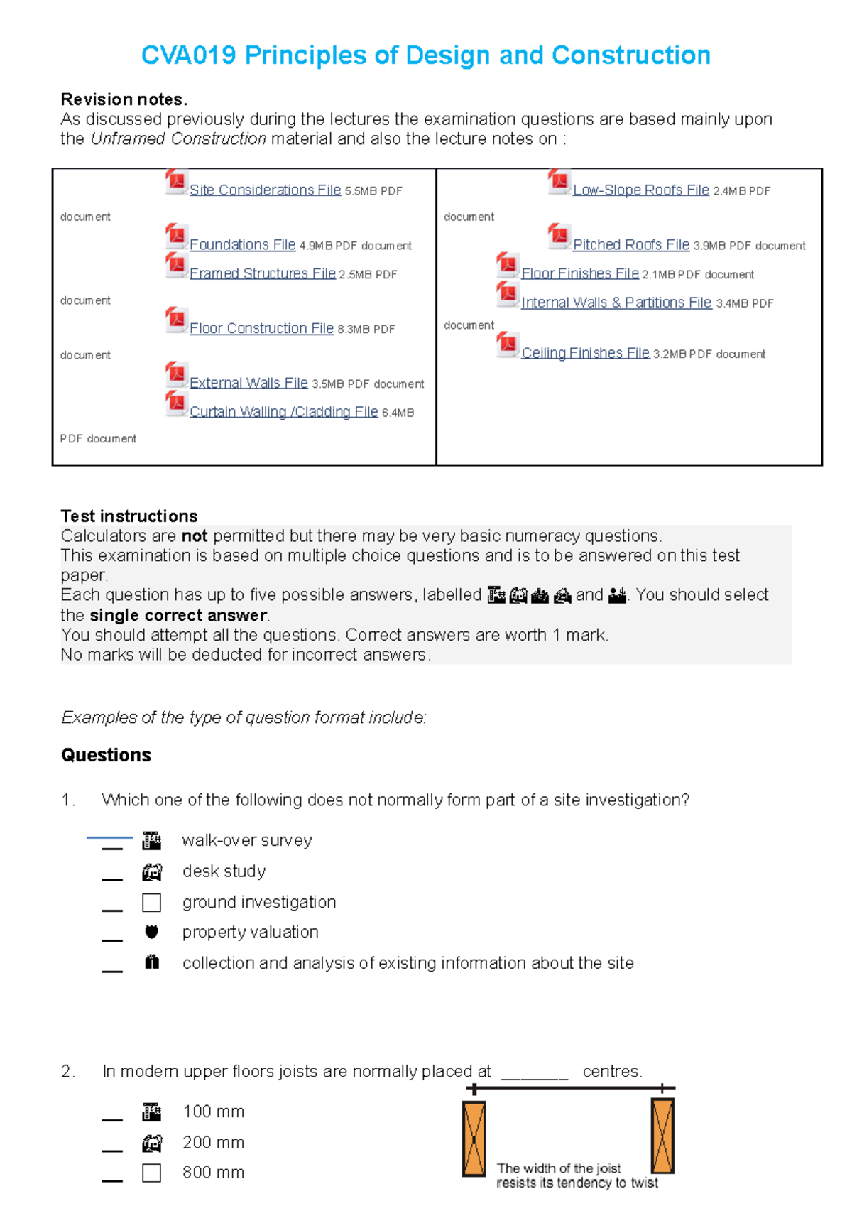 Exam January 2015, questions - CVA019 Principles of Design and ...