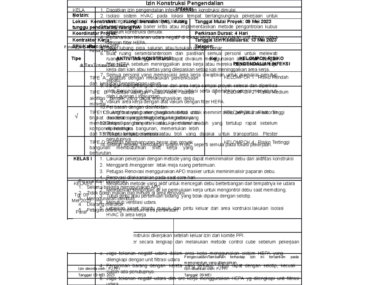 Laporan Identifikasi Resiko ICRA Renovasi-1 - Izin Konstruksi ...