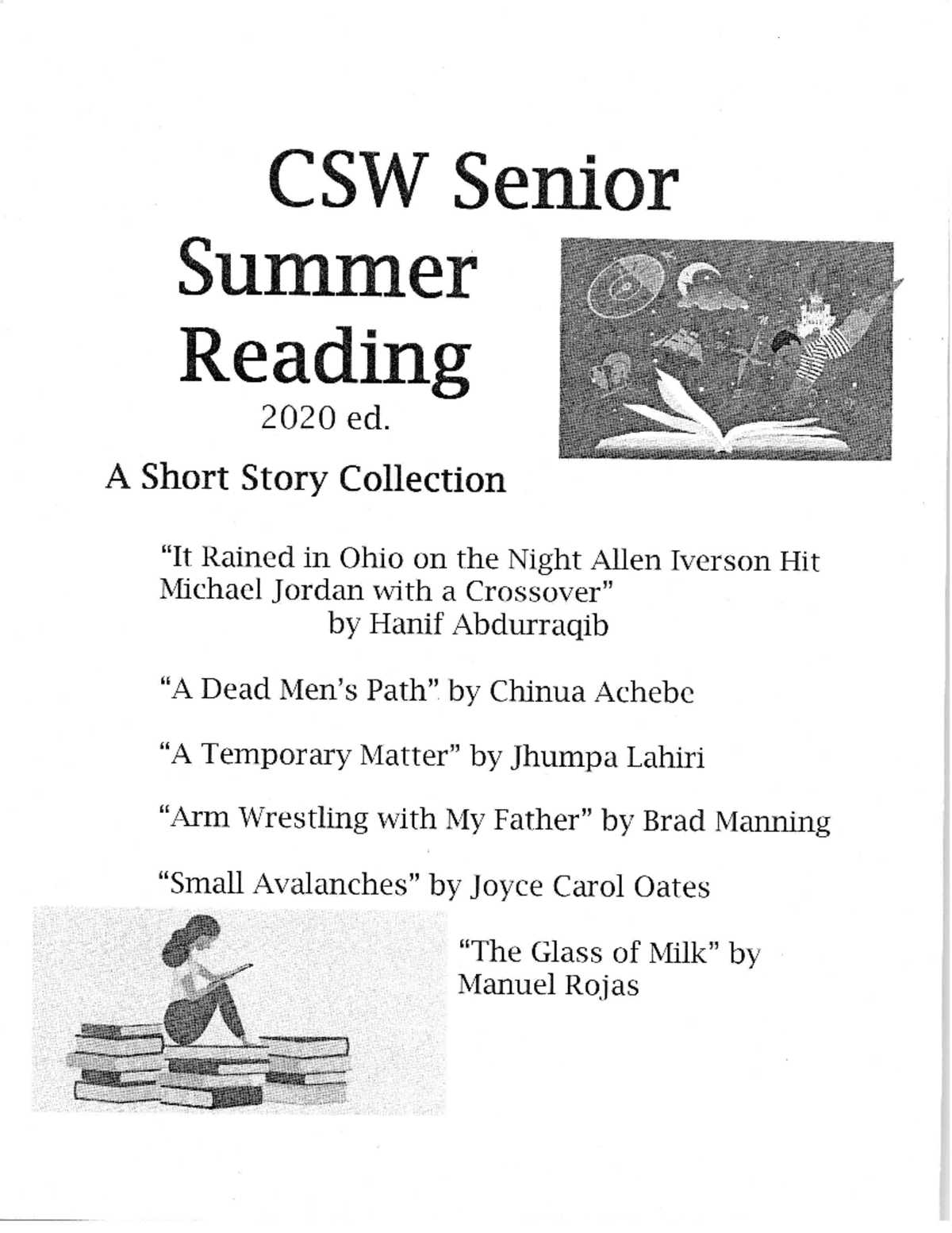 CSW Senior Summer Reading 2021 4 - CSW Senior Summer Reading 2020 ed. A ...