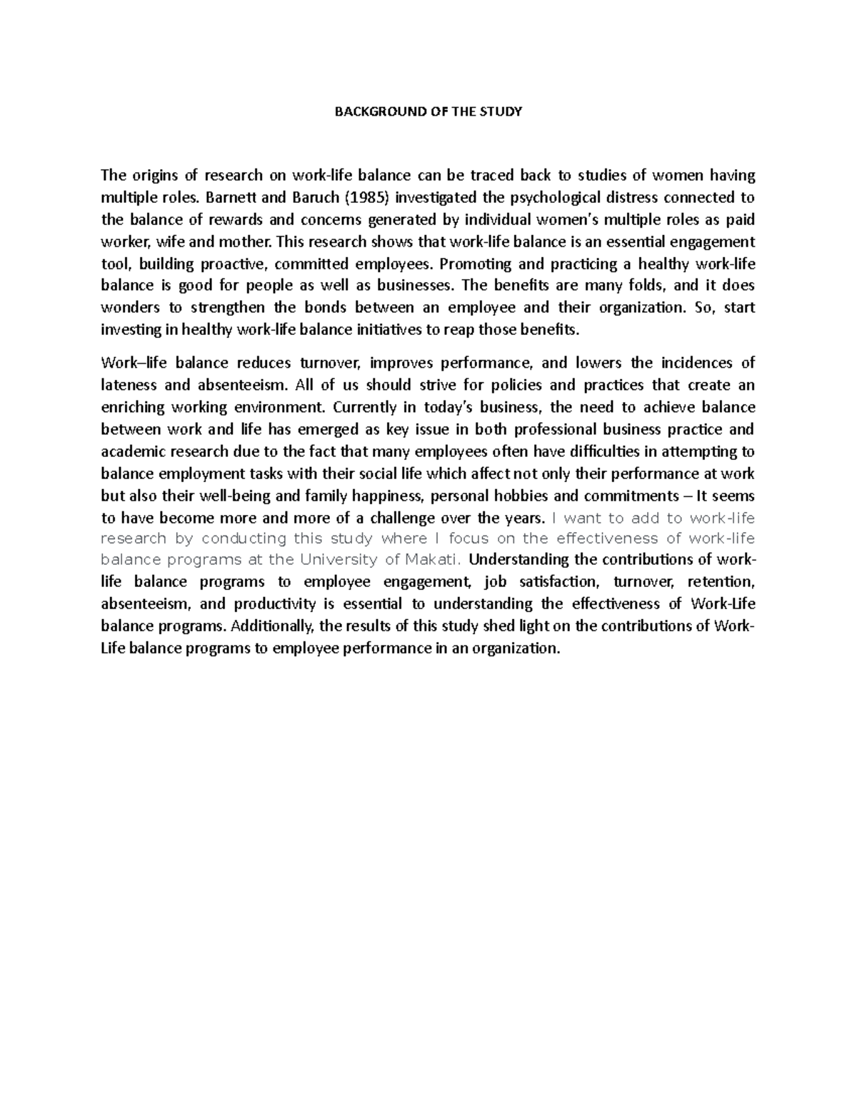 Background OF THE Study and SOP - BACKGROUND OF THE STUDY The origins ...