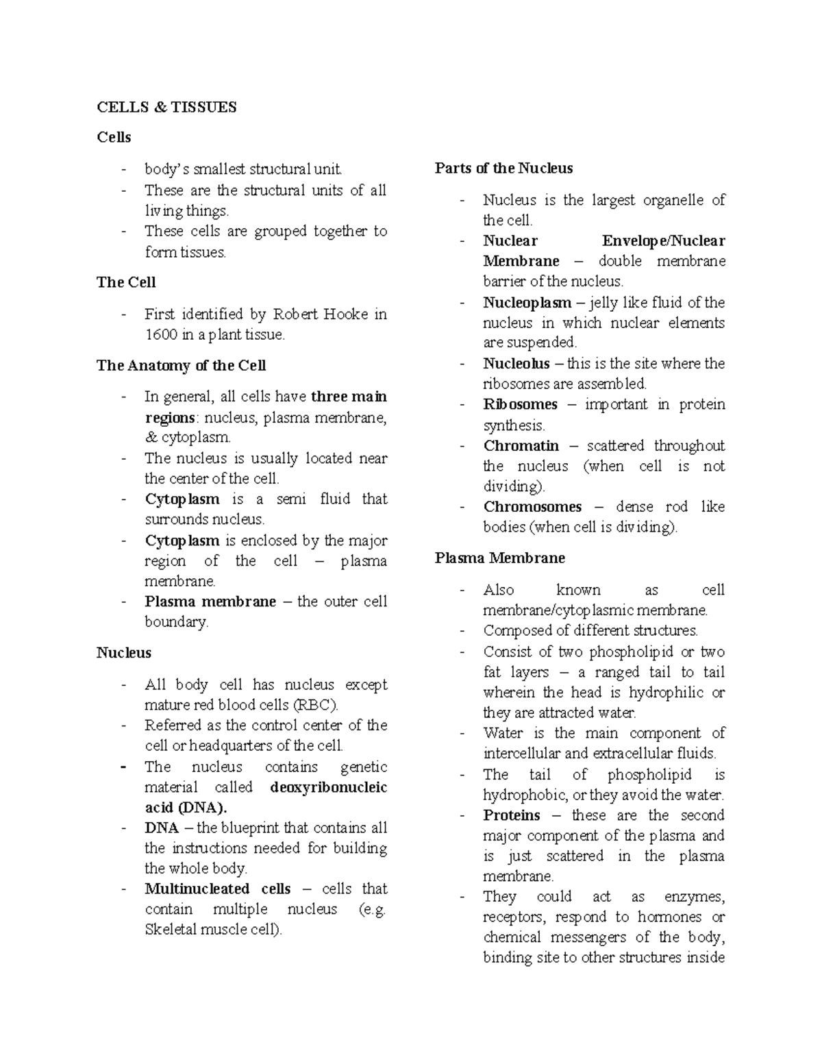 Cells-and-Tissues - lecture about cells and tissues - CELLS & TISSUES ...