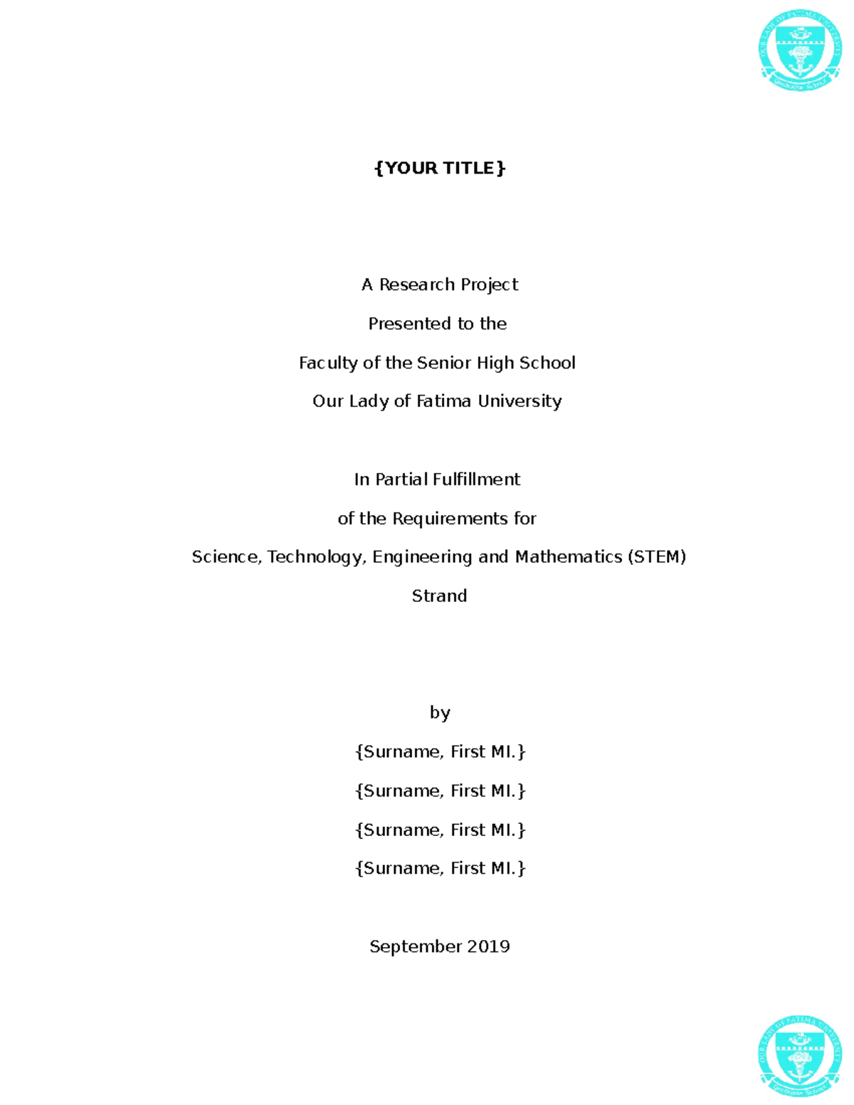 Chapter 1 to 3 and Preliminaries - PRELIMINARIES Title Page {YOUR TITLE ...