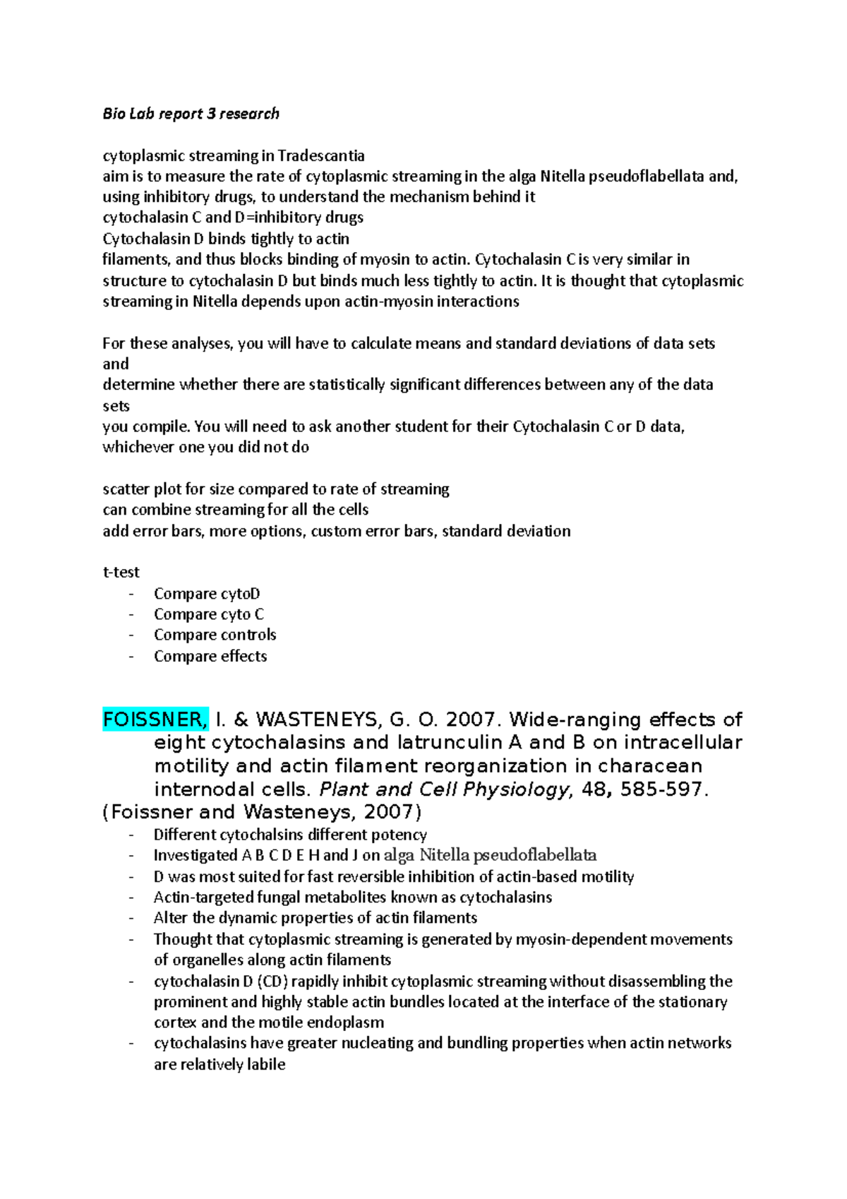 Bio Lab report 3 research - Bio Lab report 3 research cytoplasmic ...